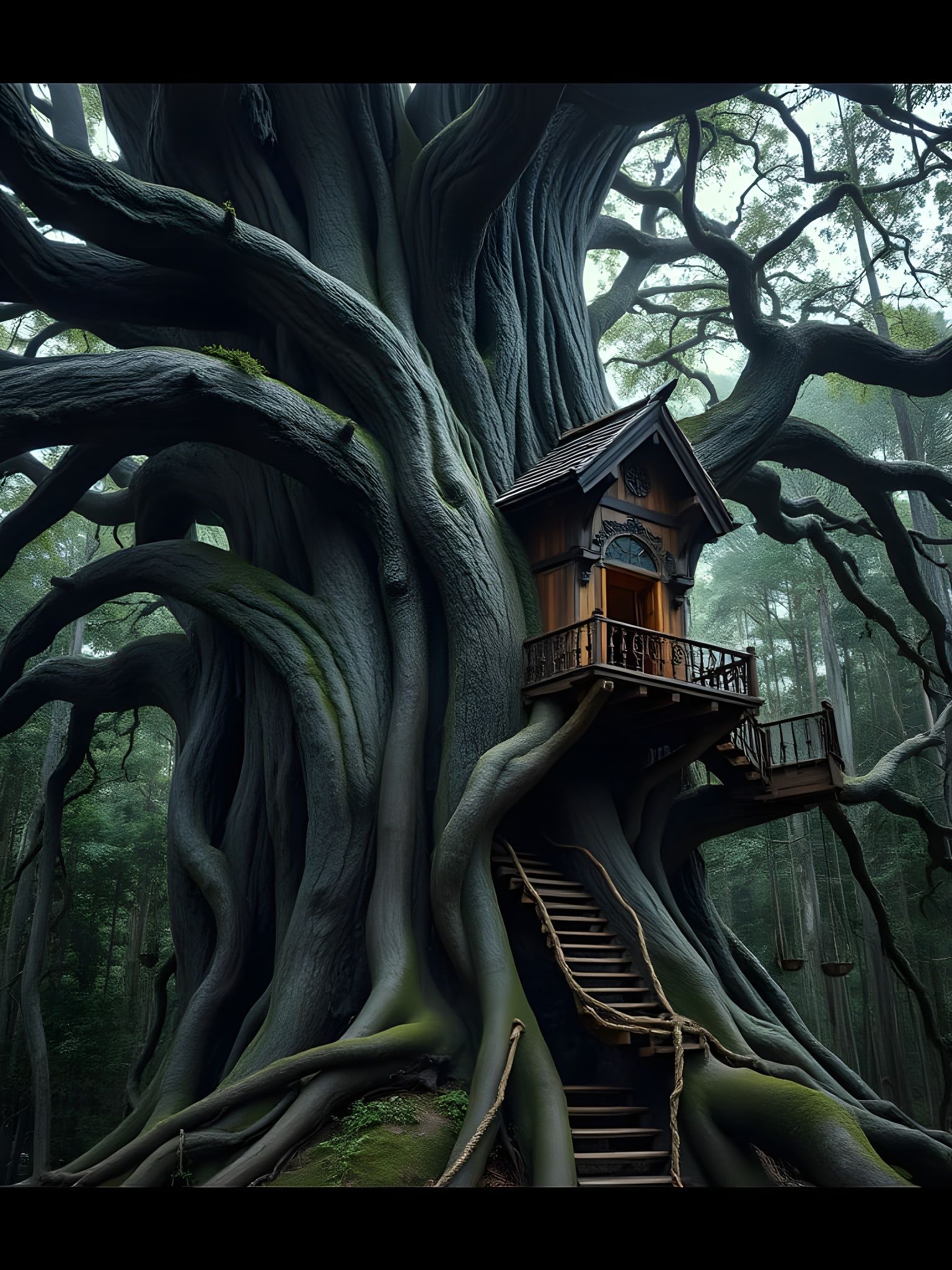 A littlest tree house - Whimsical Treehouse in Ancient Tree