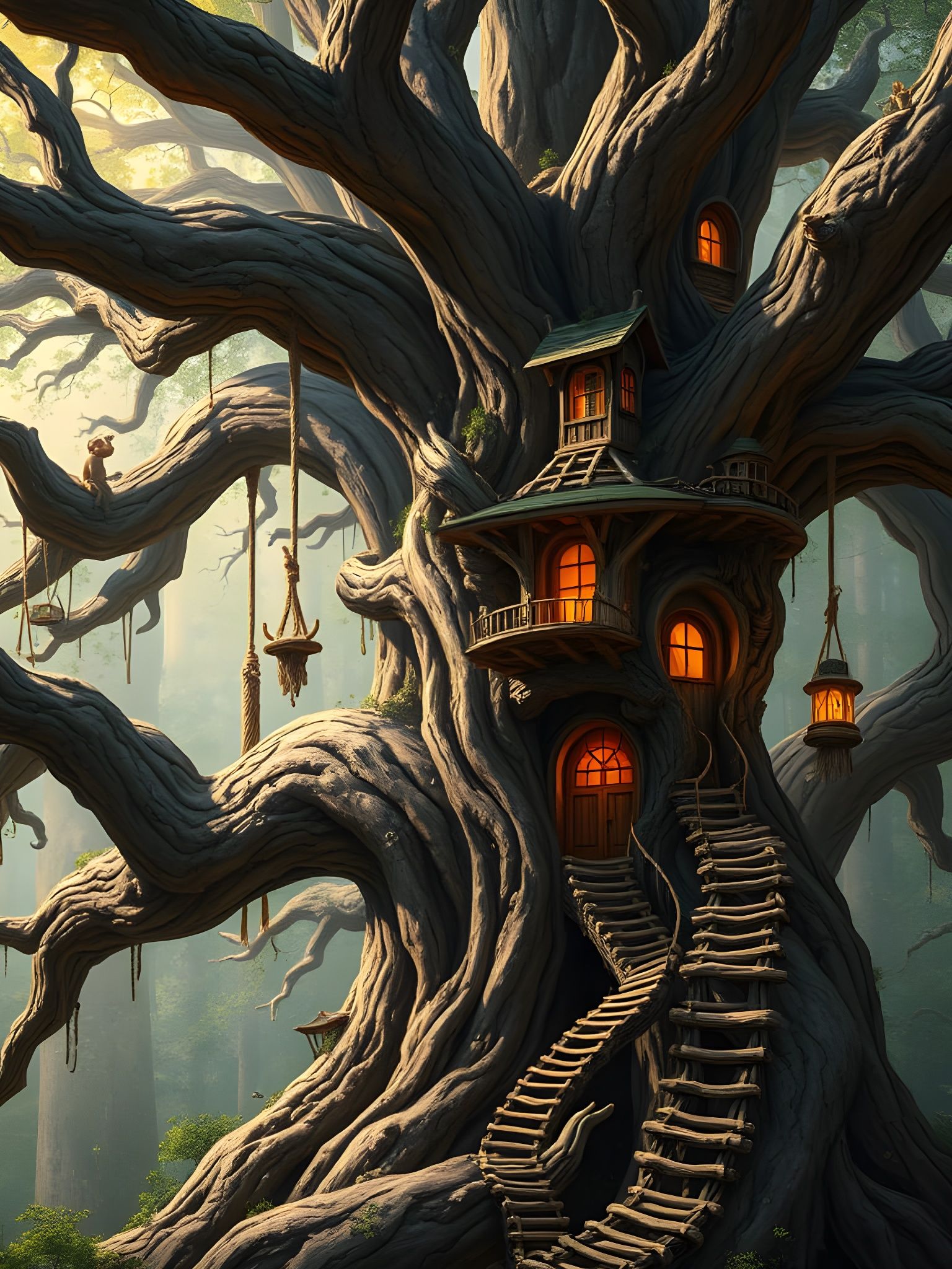 A tree house to die for - Whimsical Treehouse in Ancient Tre...