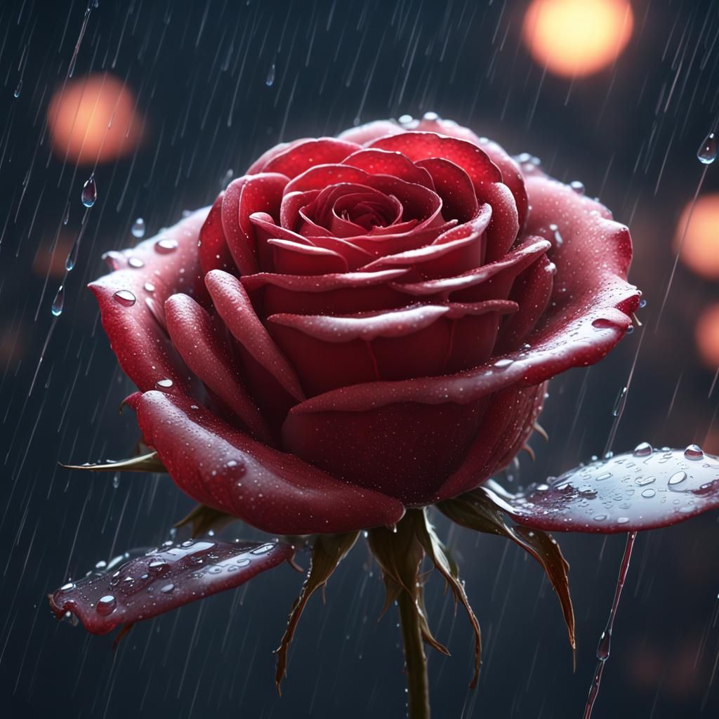 Rainy Rose - AI Generated Artwork - NightCafe Creator