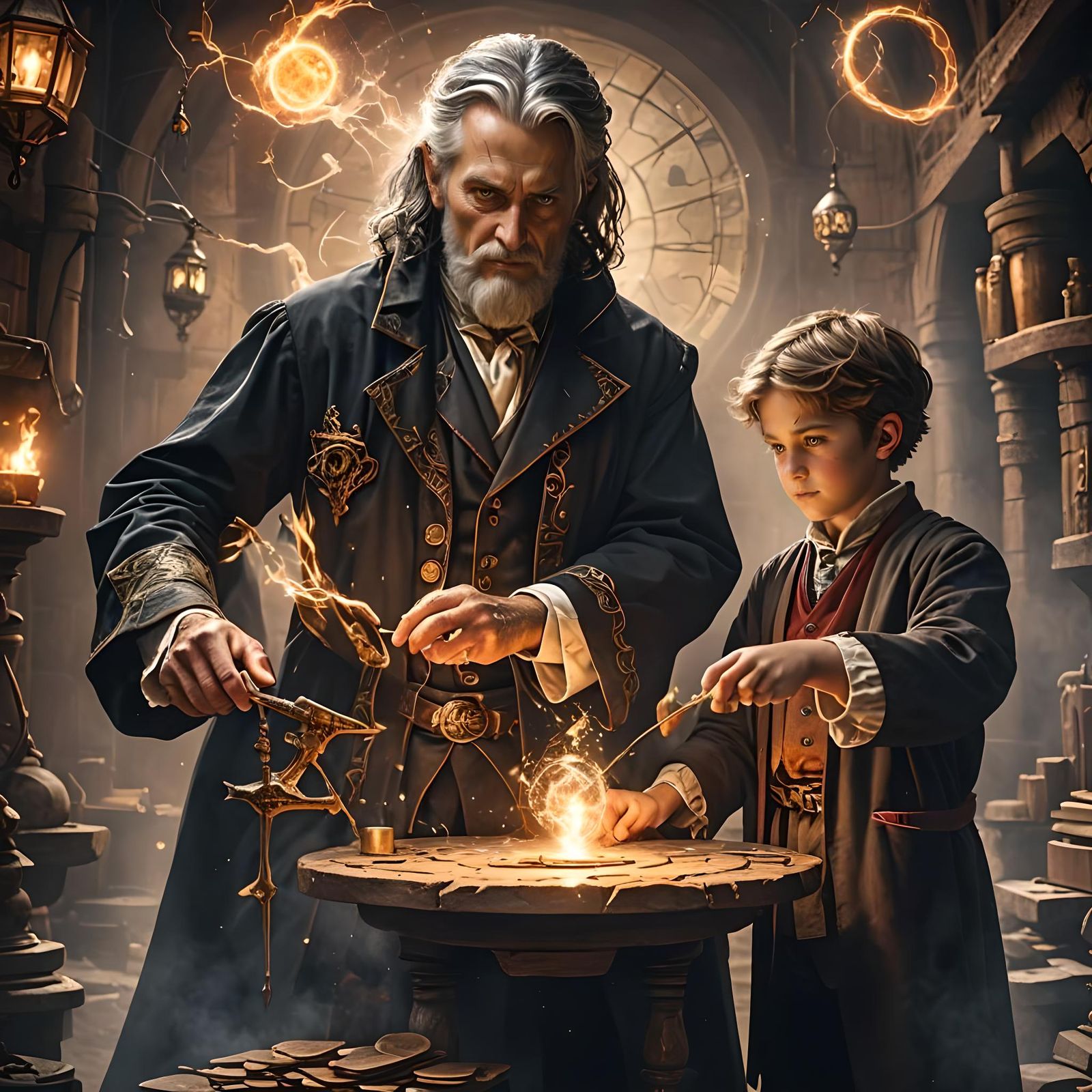 Master and apprentice. - AI Generated Artwork - NightCafe Creator