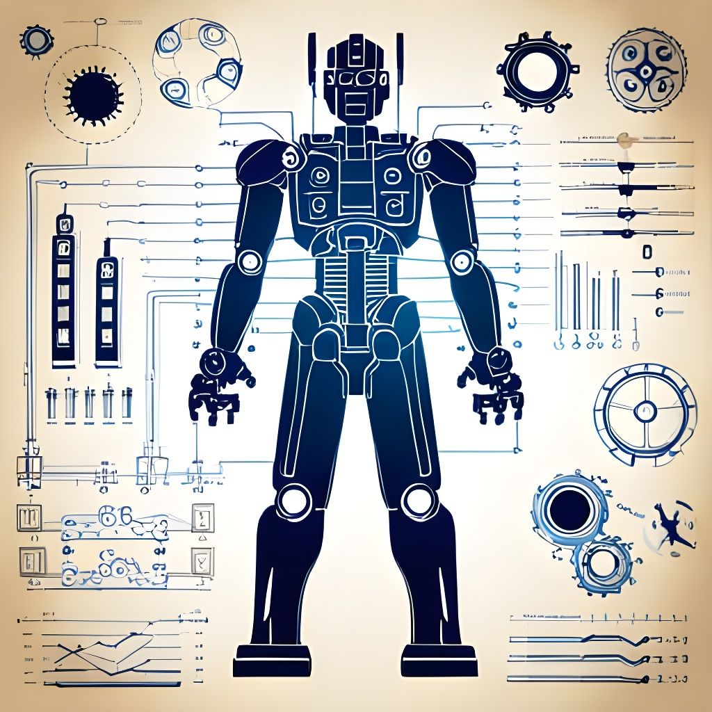 Robot Blueprint - AI Generated Artwork - NightCafe Creator
