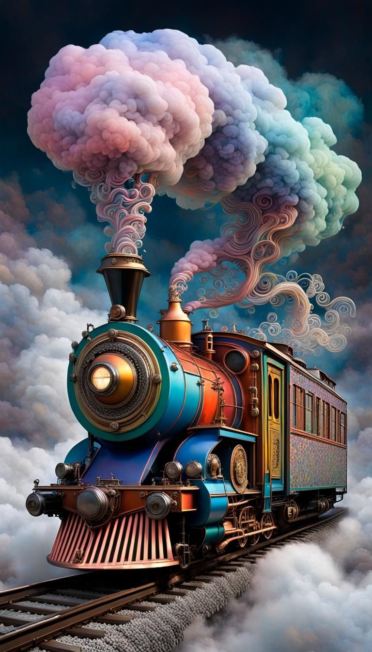 Surreal train. - AI Generated Artwork - NightCafe Creator