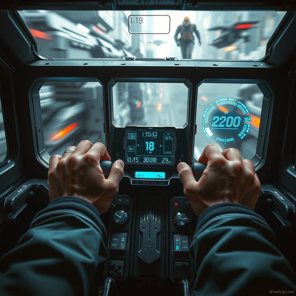 Gritty Sci-Fi Mecha Cockpit Concept Art in Titanfa... - AI Art
