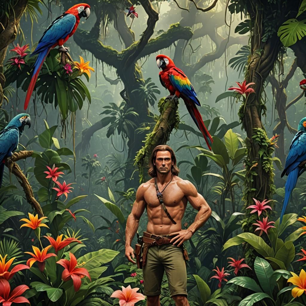 Tarzan of the Rainforest - AI Generated Artwork - NightCafe Creator