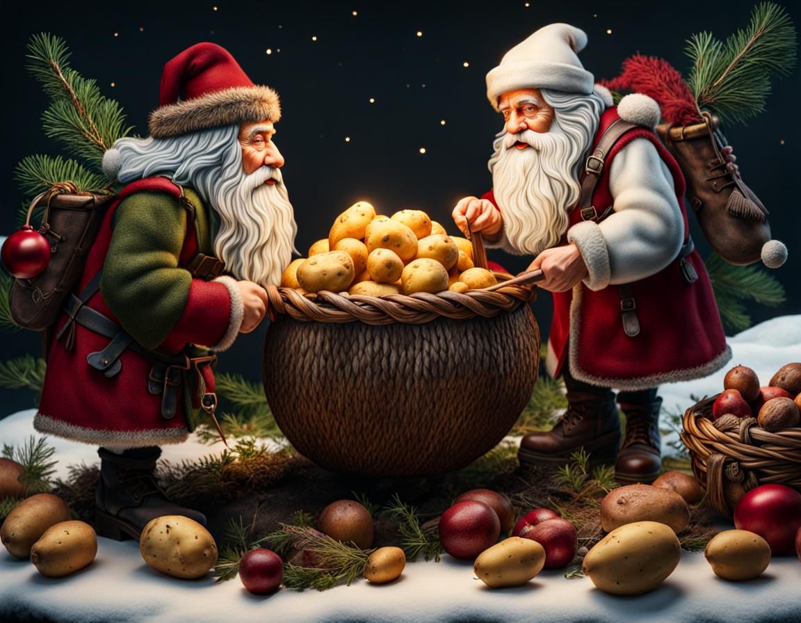 Yule Lads Selecting Potatoes For The Naughty Children - AI Generated ...