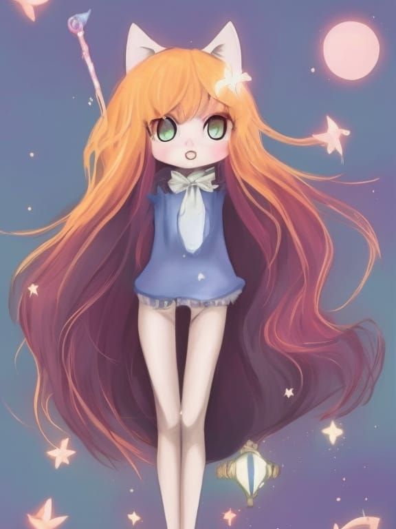 Magical cat girl - AI Generated Artwork - NightCafe Creator