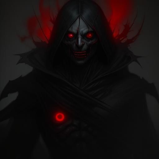 glowing evil red eyes shrouded in mist at midnight - AI Generated ...