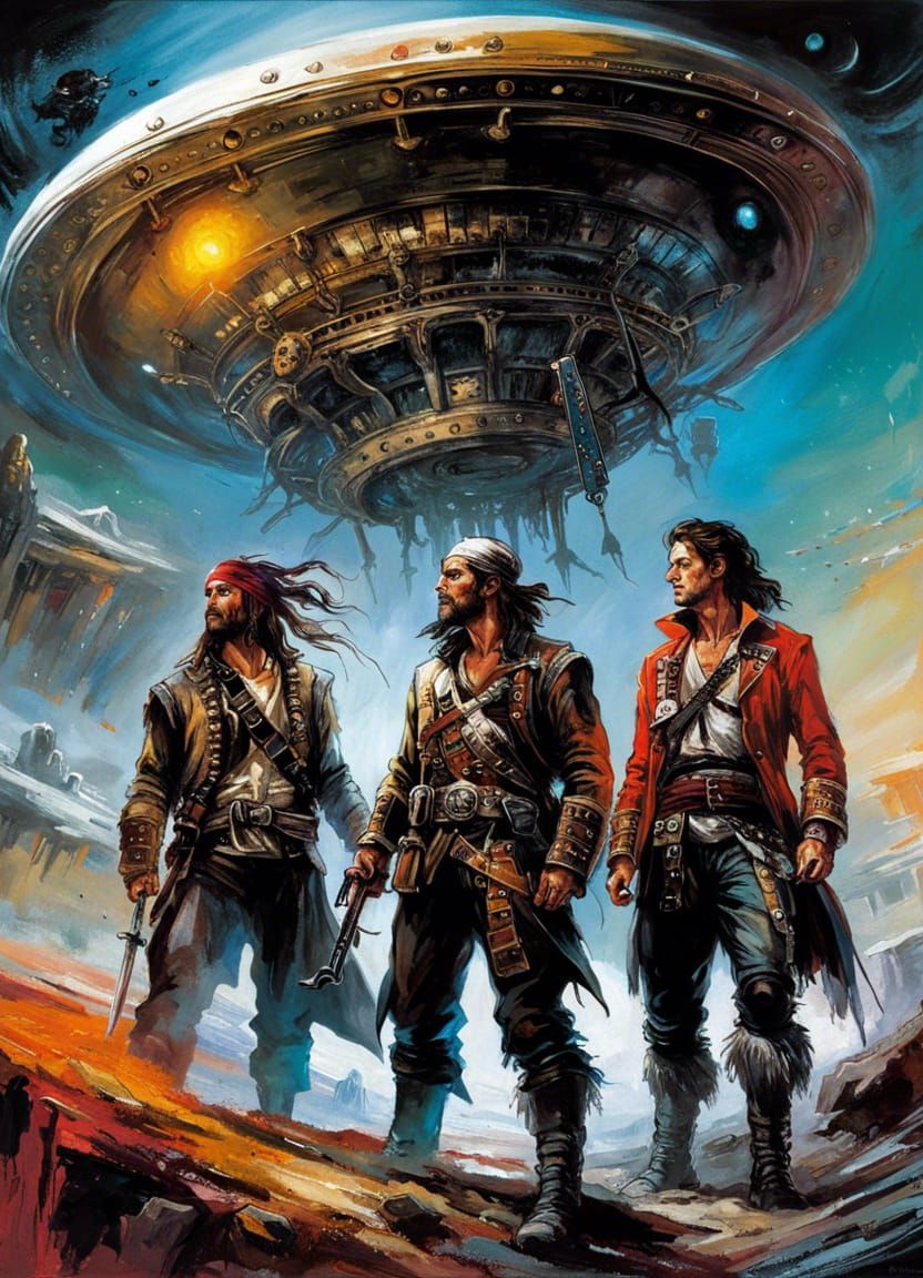 Pirates and Aliens - AI Generated Artwork - NightCafe Creator