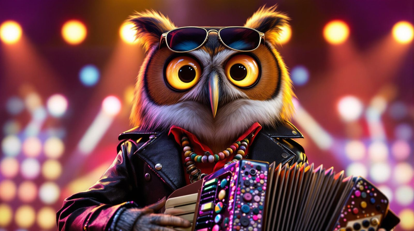 Weird Owl Yankovic - Weird Owl Portrait in Cyberpunk Style