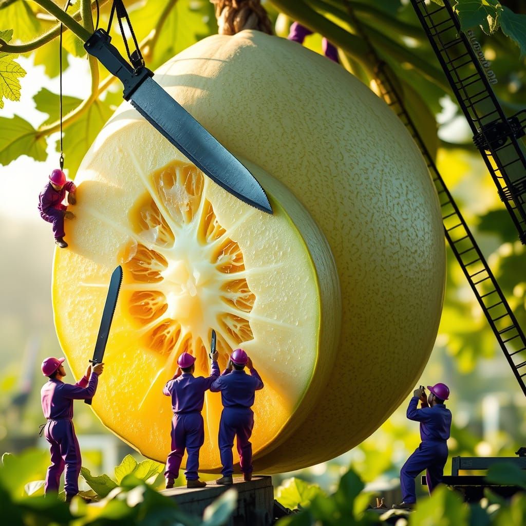 Surreal Still Life of a Honeydew Melon in Vibrant ... - AI Art