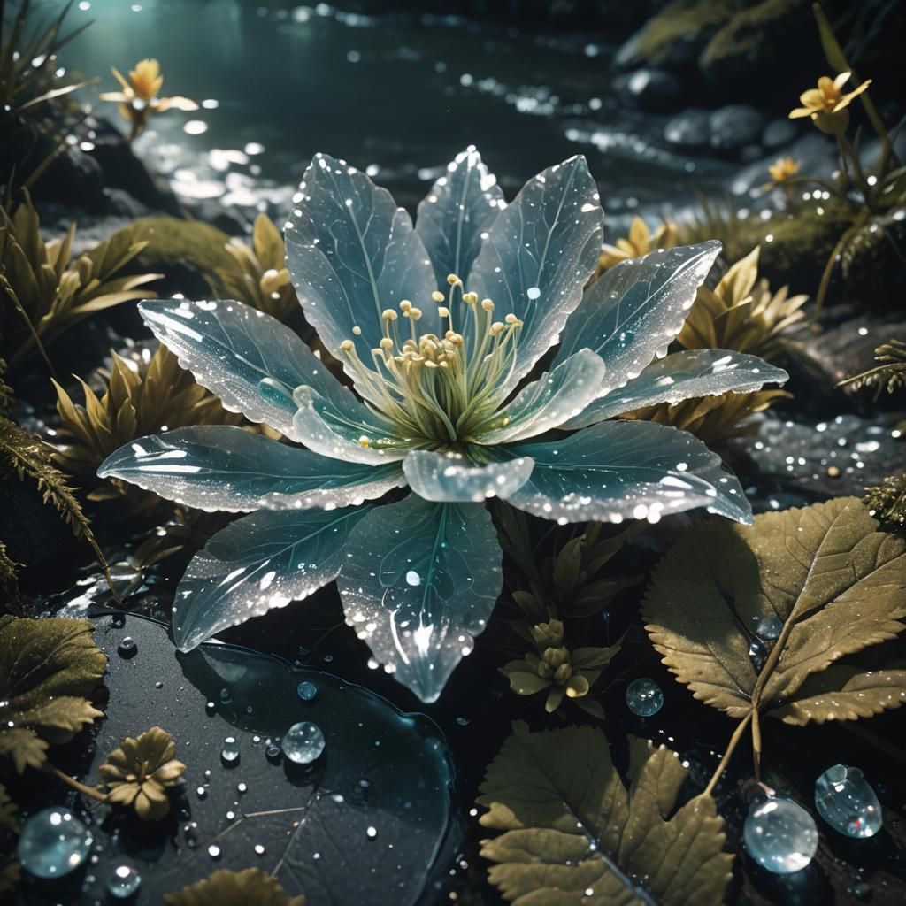An Icy Spring Flower. - AI Generated Artwork - NightCafe Creator
