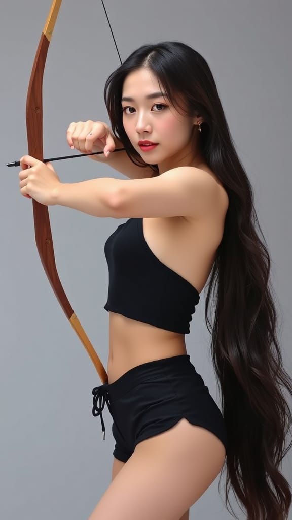 Archer - Young Korean Archer in Focused Intensity