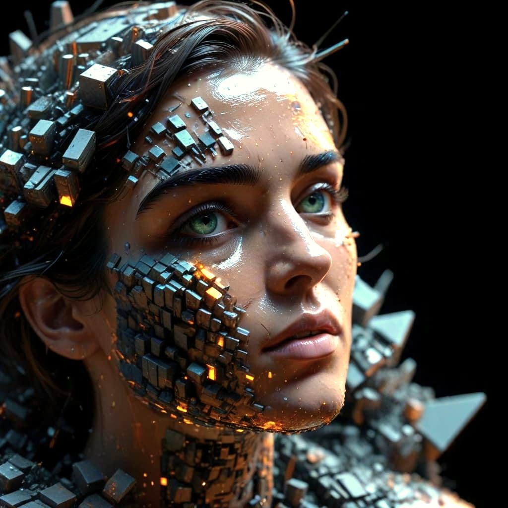 Decomposing Blocks in Increasing Entropy State - AI Art