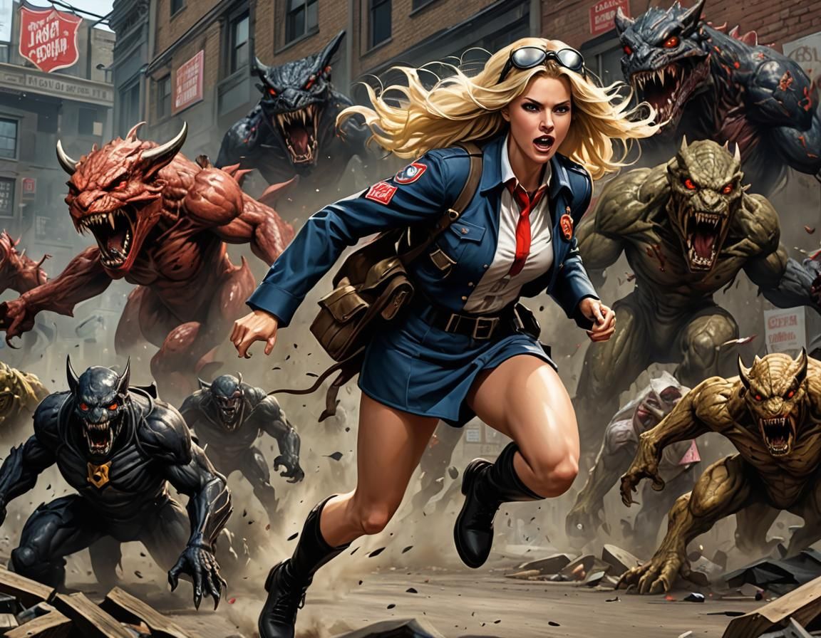 Running Away From Monsters - AI Generated Artwork - NightCafe Creator