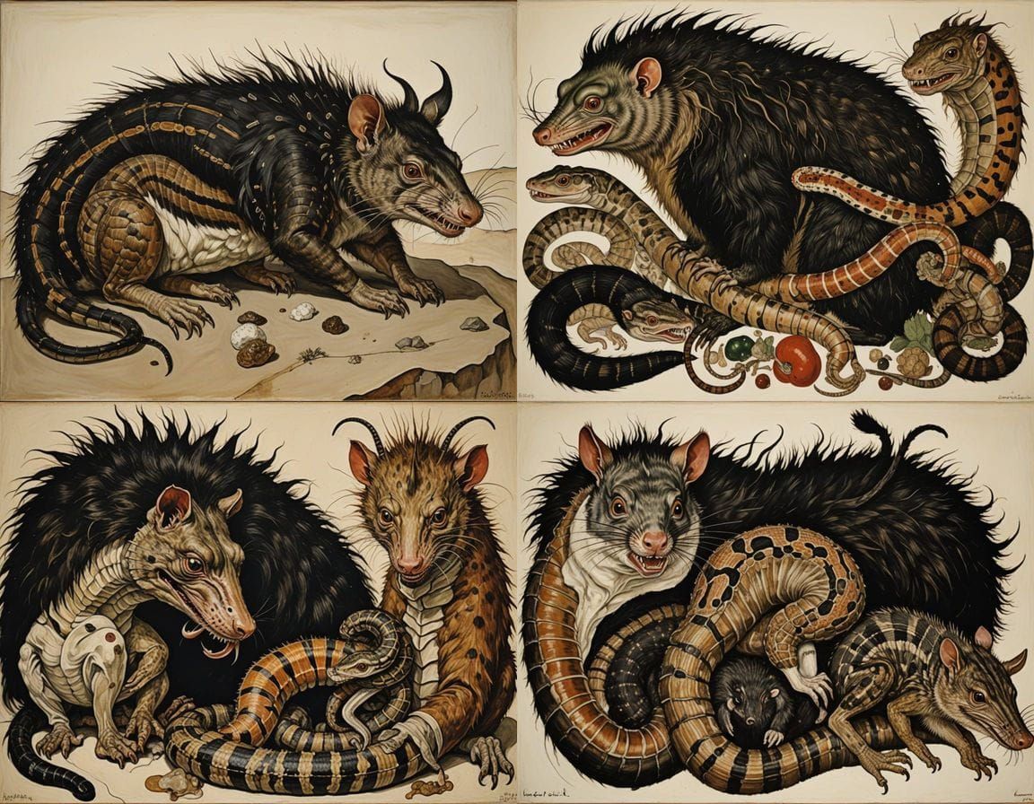 Surreal Beast Emerges from Egon Schiele-Inspired O... - AI Art