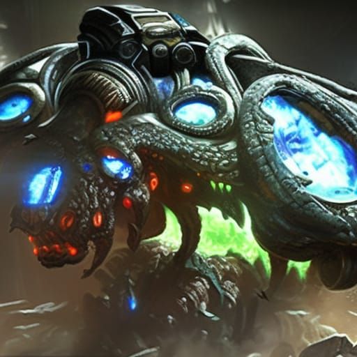 Weird Starcraft Protoss Powered Zerg Ship??? - AI Generated Artwork ...