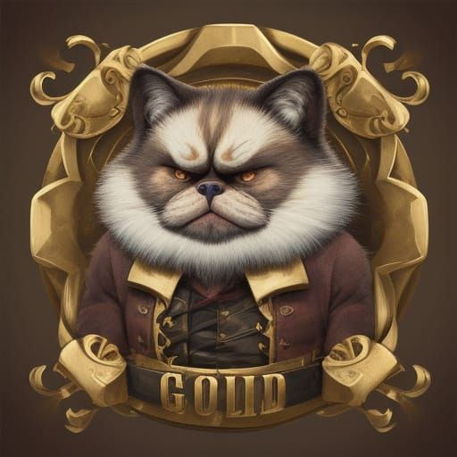 Grumpy gold - Golden Portrait of a Grumpy Figure