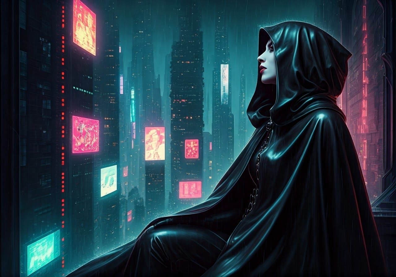 Cyberpunk vampire 2 - Gothic Vampire Goddess in Cyberpunk Me...