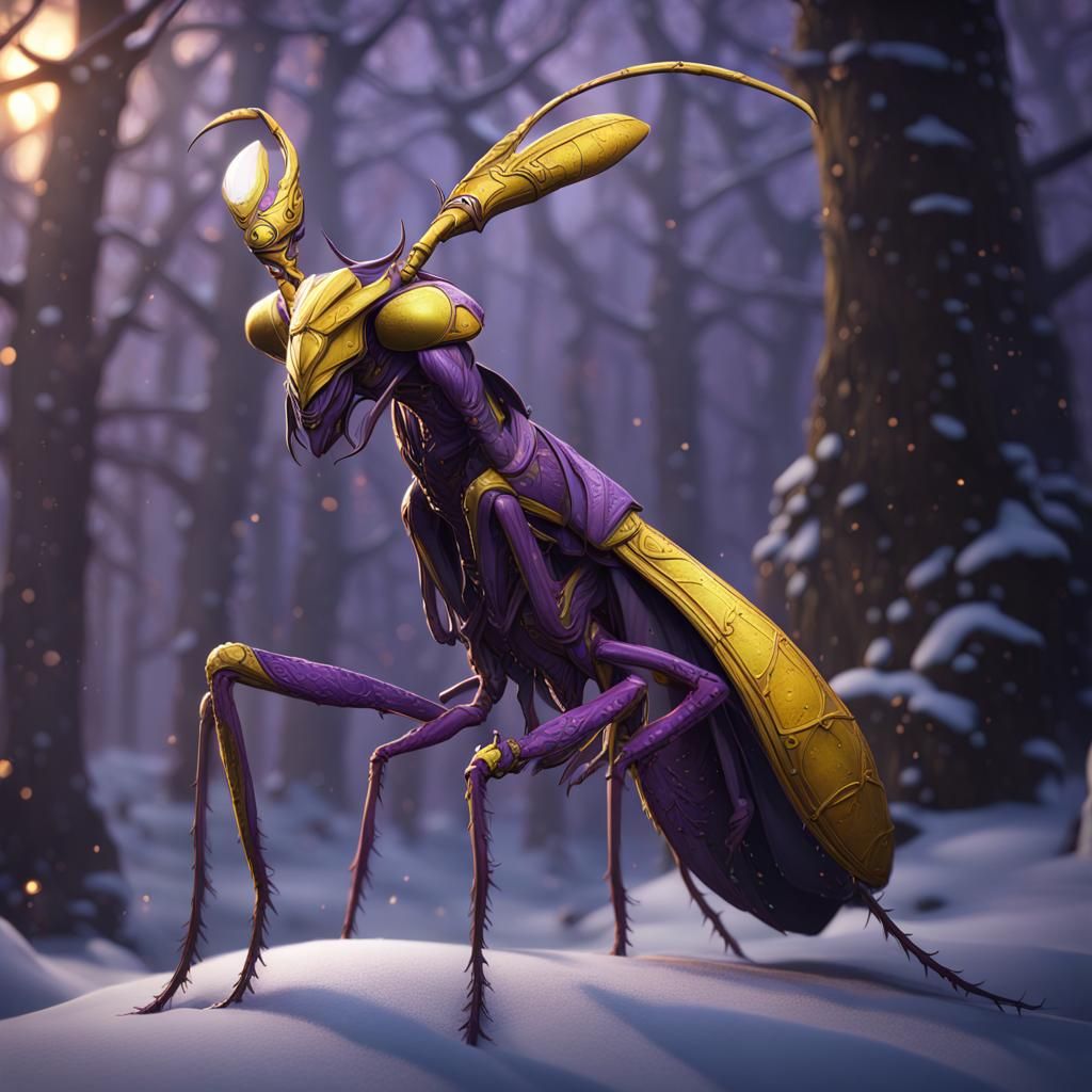 Winter mantis - AI Generated Artwork - NightCafe Creator