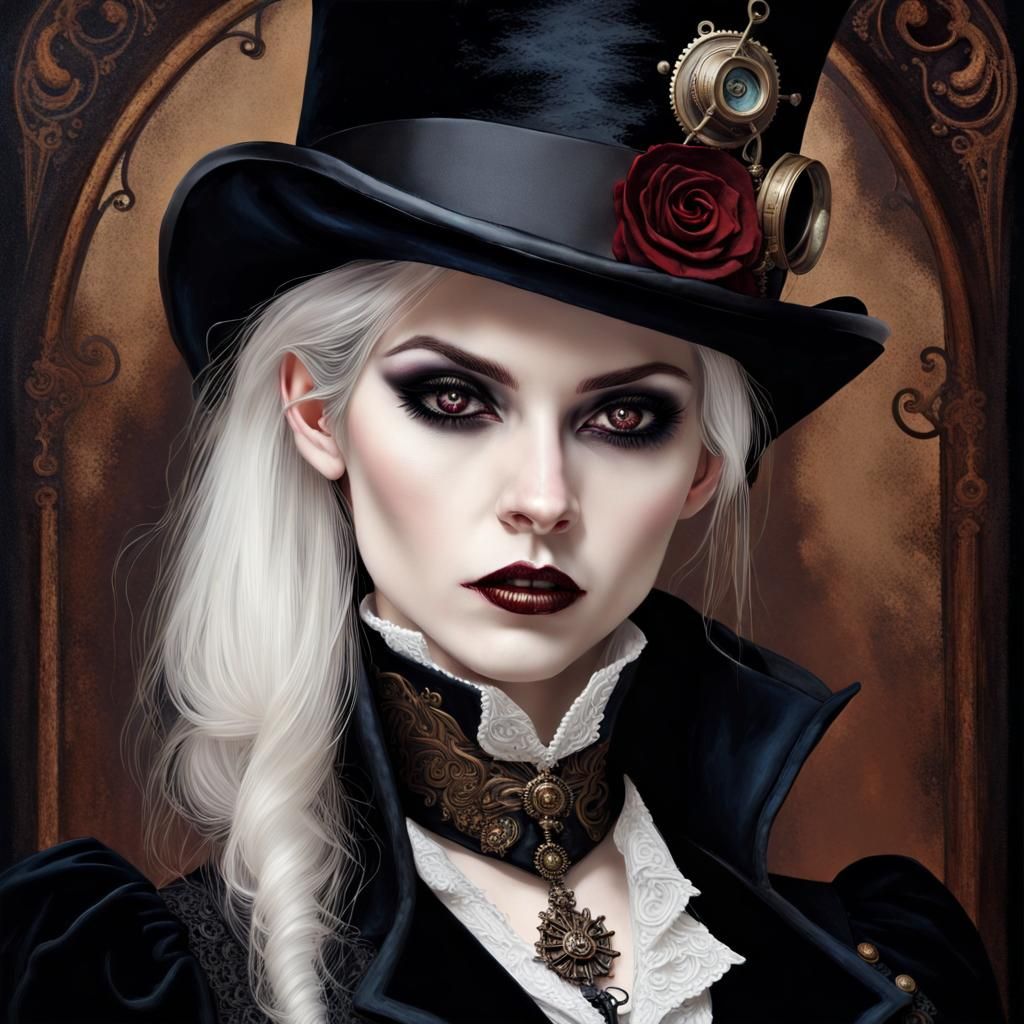 Portrait of a Steampunk Vampire - AI Generated Artwork - NightCafe Creator
