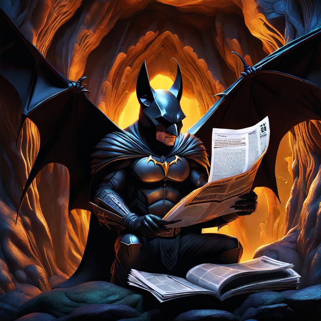 Bat sitting with Newspaper in a Spaghetti filled Crystal Cave 😂😂😂 - AI ...