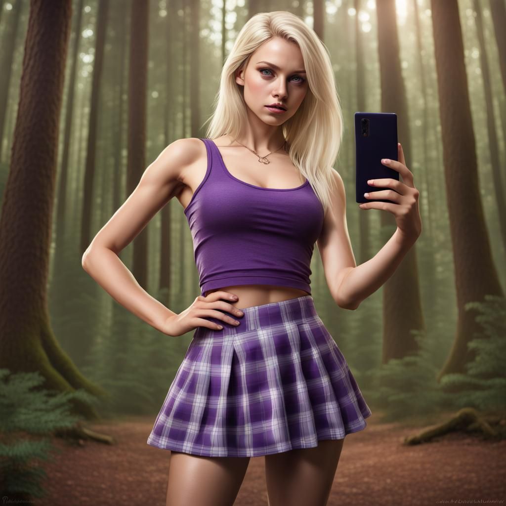 Insanely Detailed Full Body Gorgeous Blonde 18 Years Girl Wearing