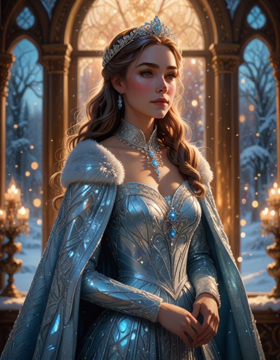 Enchanting Princess of Winter Kingdom in Disney-In... - AI Art