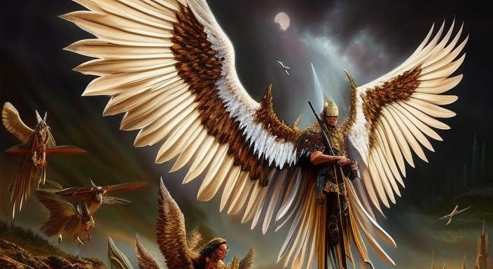"angel army, post-apocalyptic" (((angels with colorful wings)))!! - AI ...