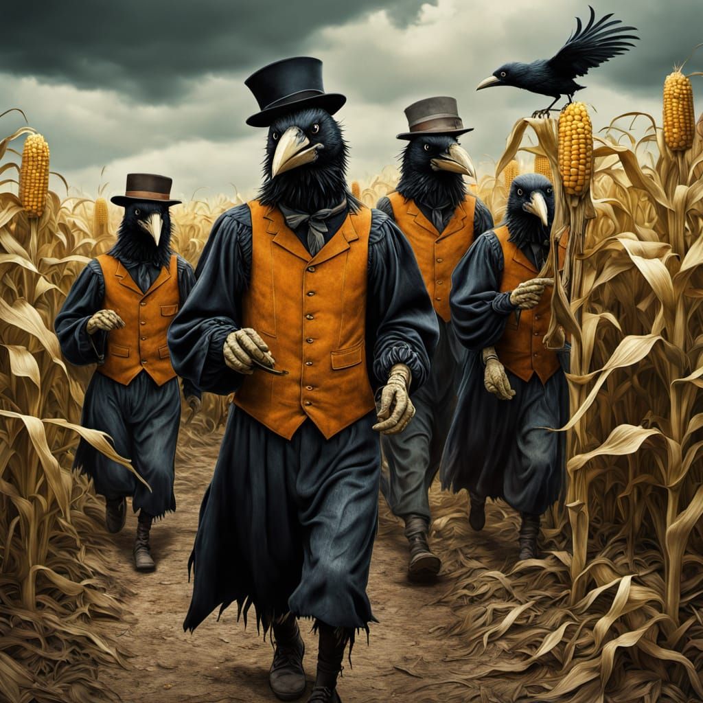 Corn maze gangsters 2 - Surreal Crows Chased by Corn Gangste...