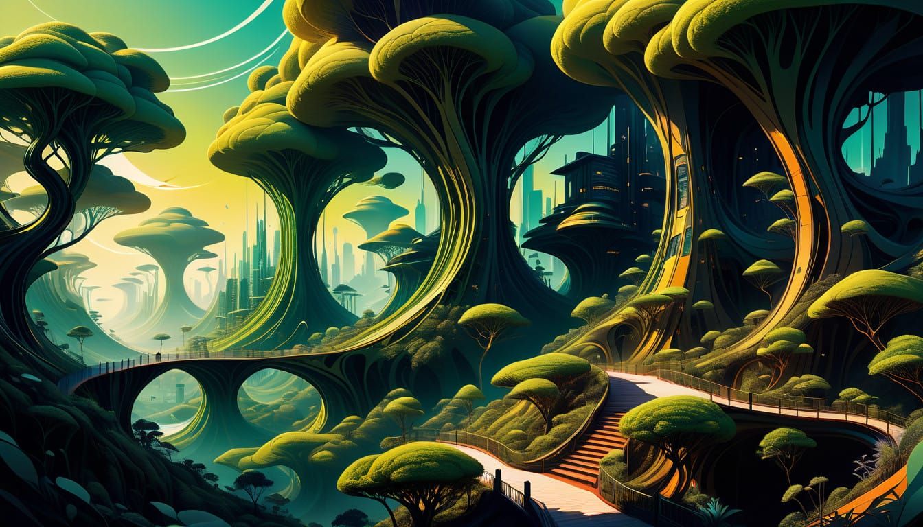 surreal futuristic city - Surreal Futuristic Cityscape in V...