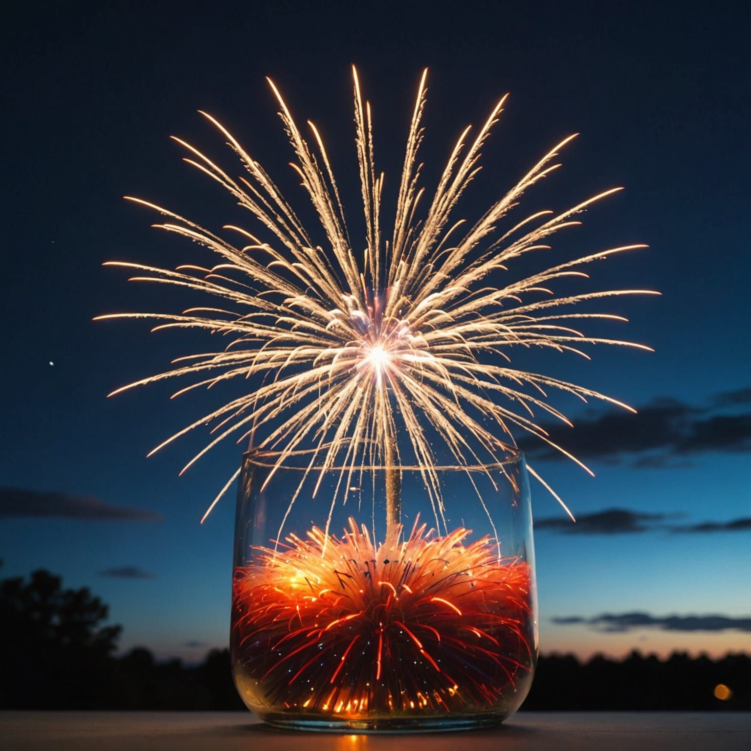 Fireworks in a glass - AI Generated Artwork - NightCafe Creator