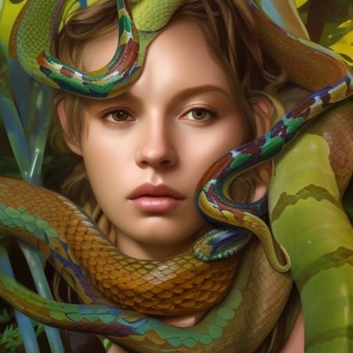 Fair Face Saint Of Serpents - AI Generated Artwork - NightCafe Creator