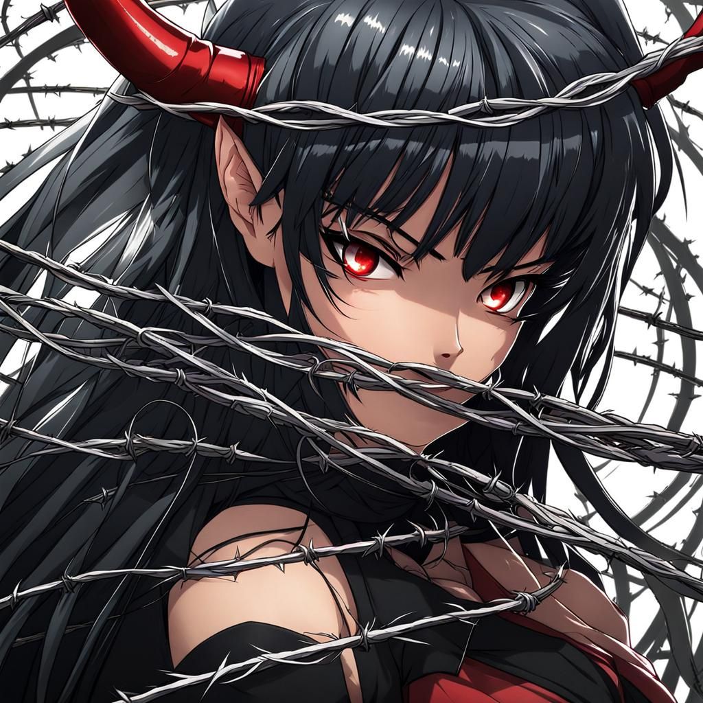 Barbed wire devil - AI Generated Artwork - NightCafe Creator