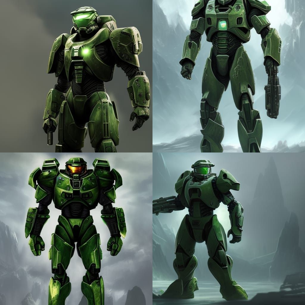 Master Chief Green Armor - AI Generated Artwork - NightCafe Creator