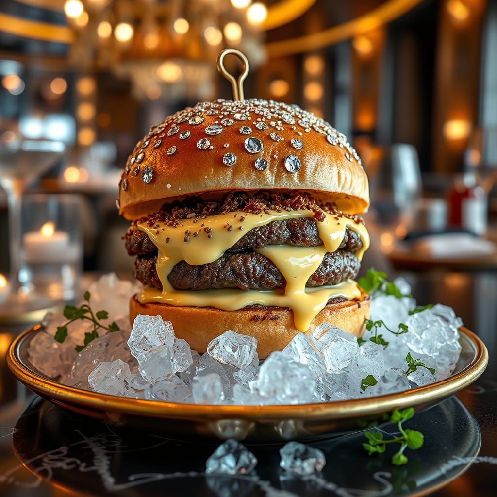 1 million dollar diamond burger - Decadent Diamond-Encrusted...