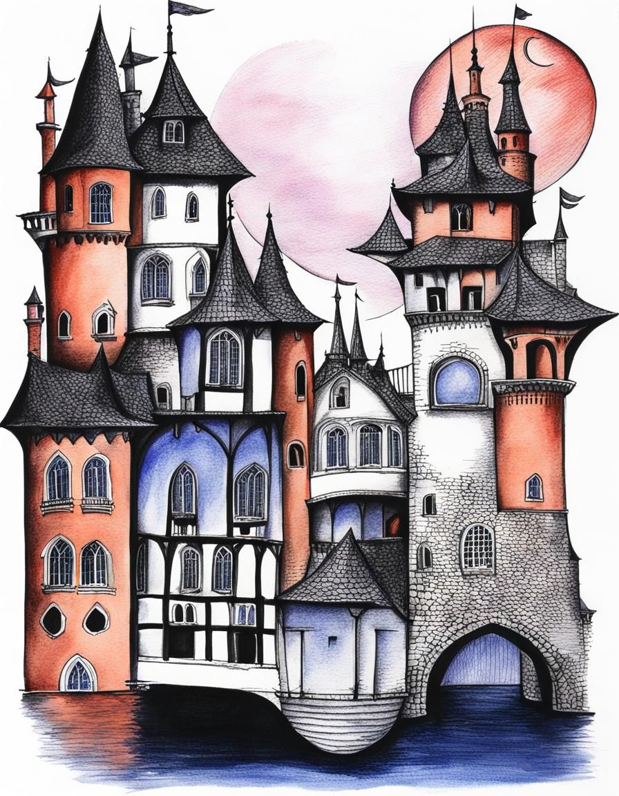 Imaginary Castle on the Lake (Detdr Serie) - AI Generated Artwork ...