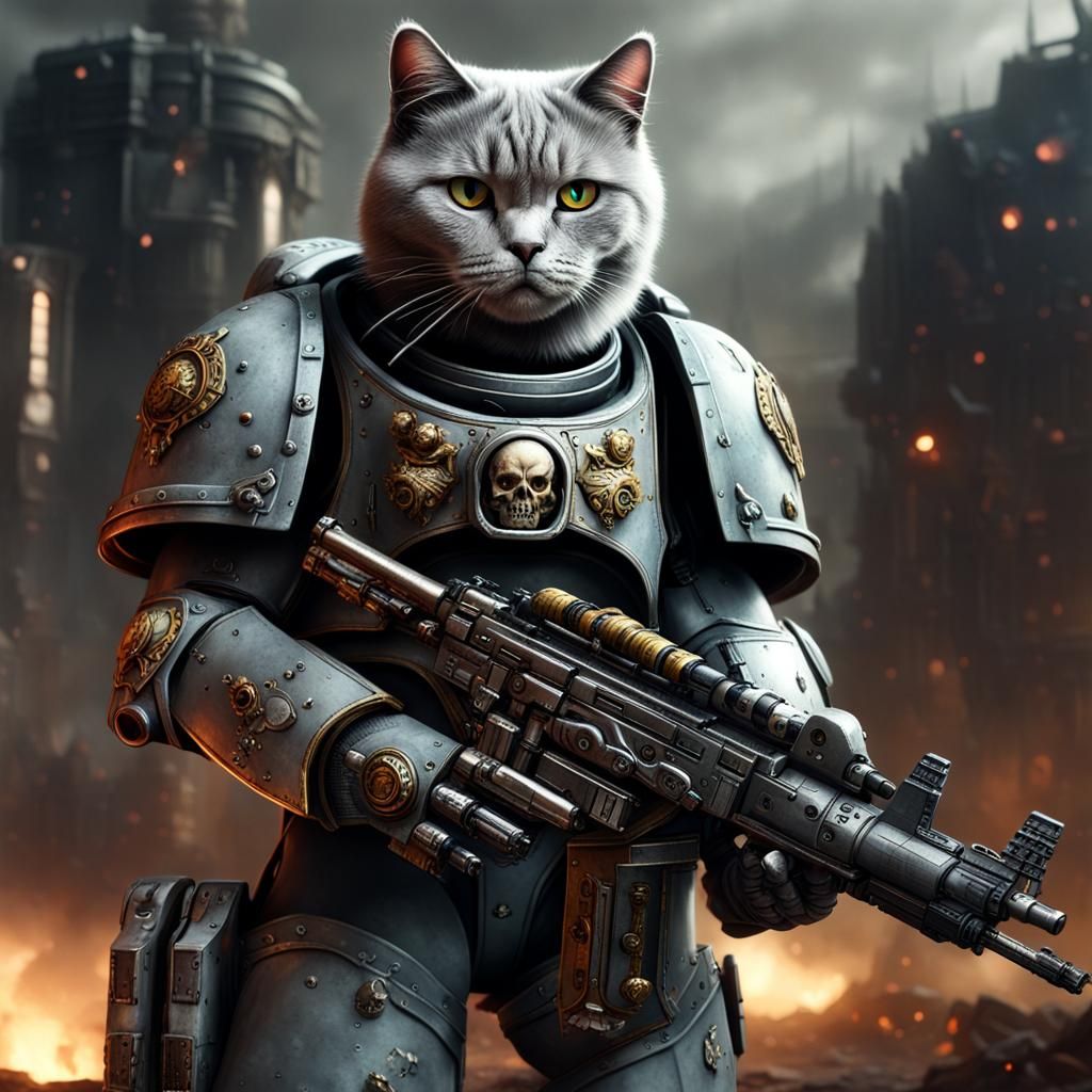 Cat Space Marine - AI Generated Artwork - NightCafe Creator