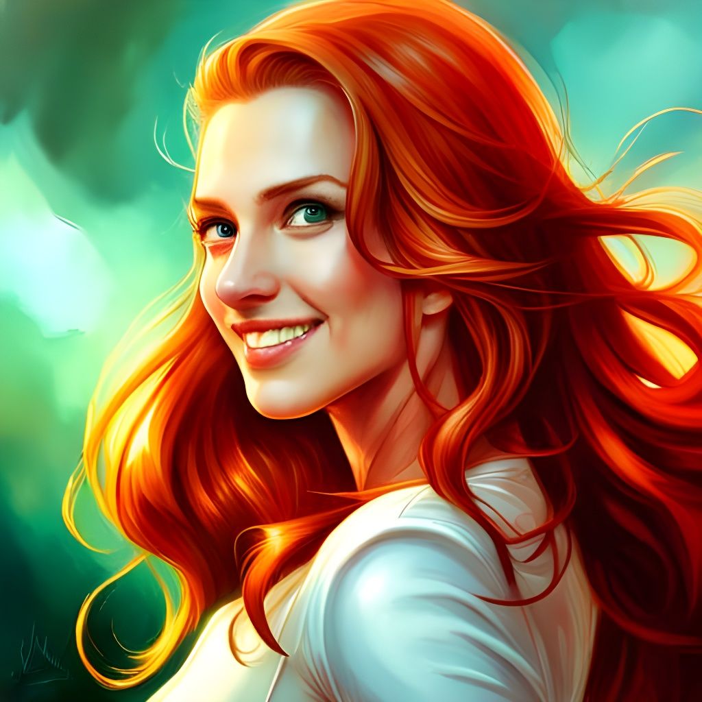 Pretty red haired girl - AI Generated Artwork - NightCafe Creator