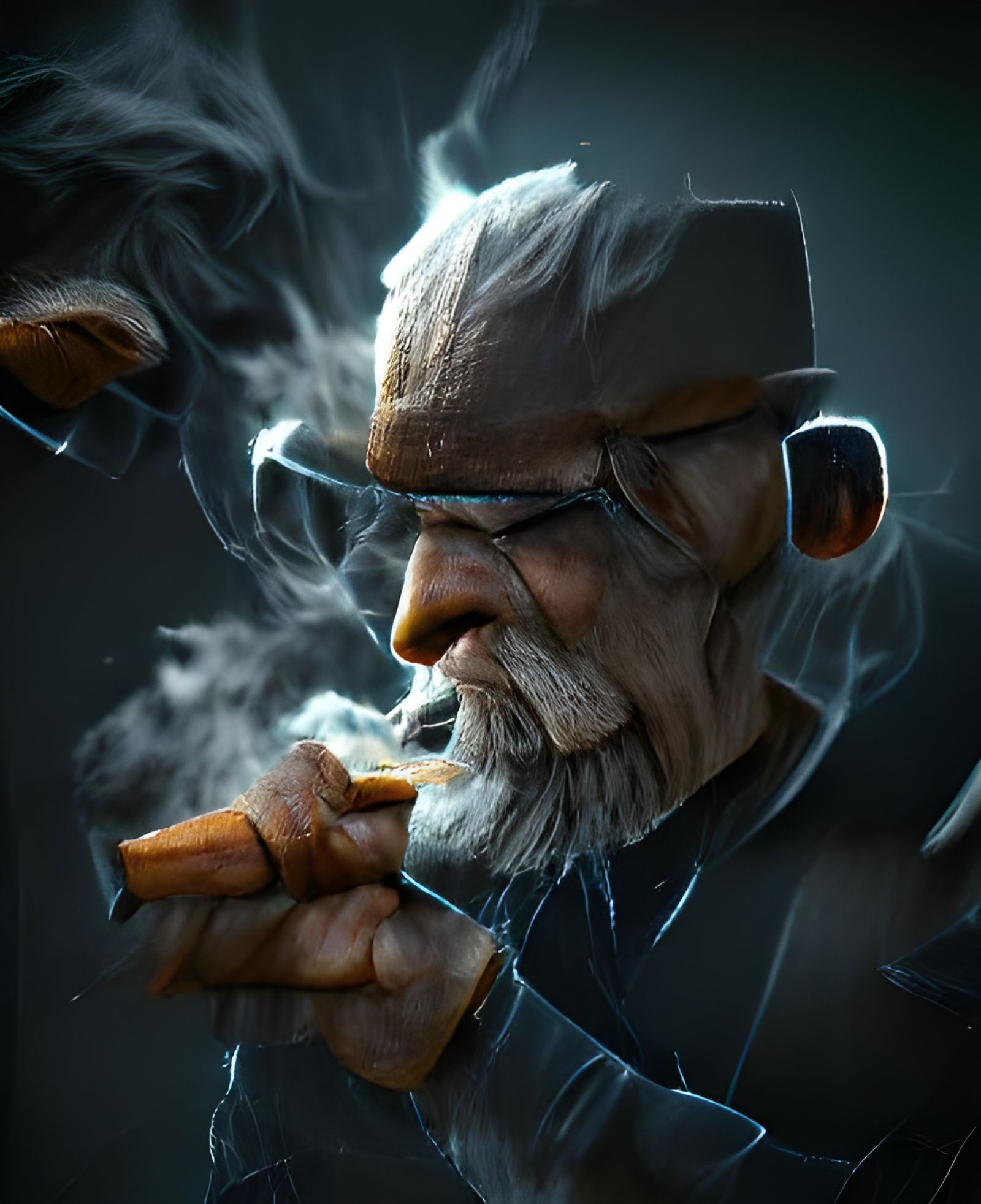 Old man smoking cigar - AI Generated Artwork - NightCafe Creator