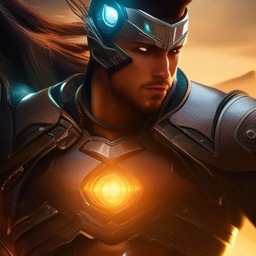 dark skin Muscular Merman white short hair. Shiny smooth skin, big arms ...