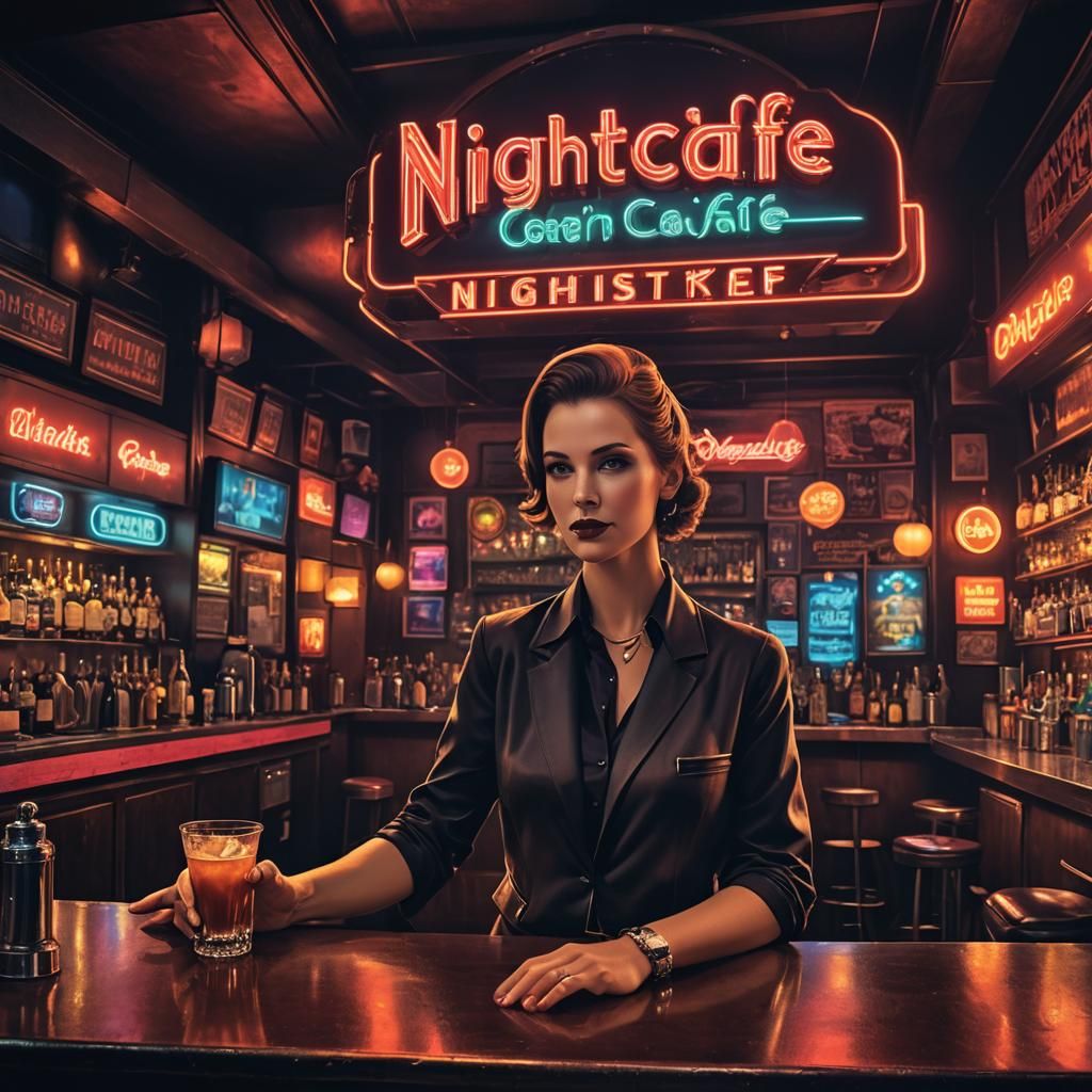 "'Nightcafe Bar and Speakeasy" - AI Generated Artwork - NightCafe Creator