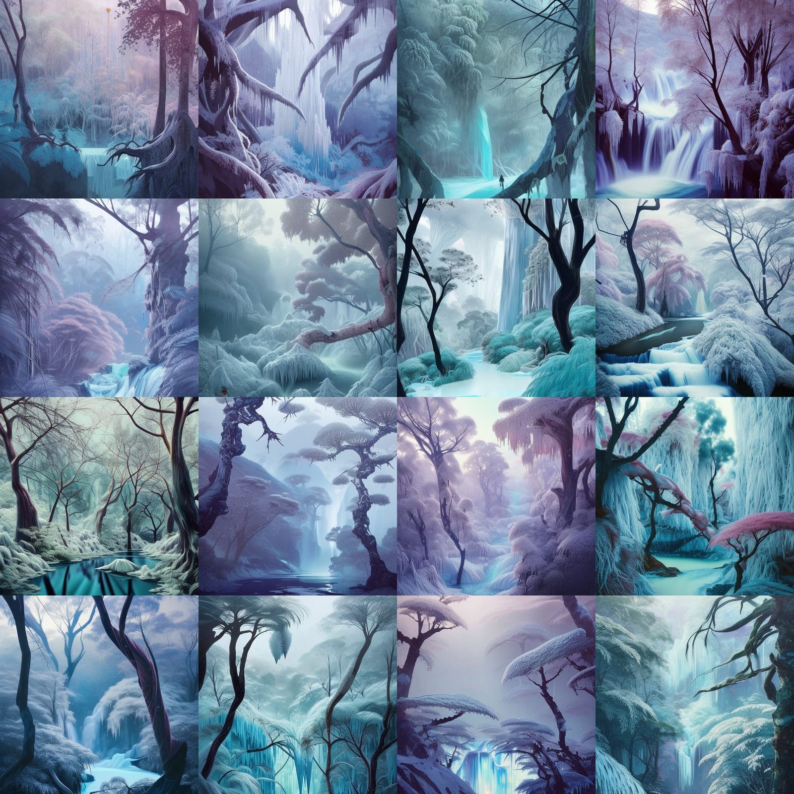 frozen forests - AI Generated Artwork - NightCafe Creator