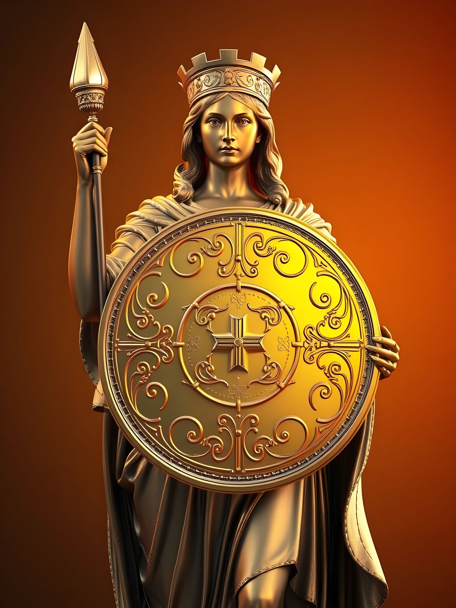 Bronze Statue of Athena Palladium - Athena Palladium in Baro...