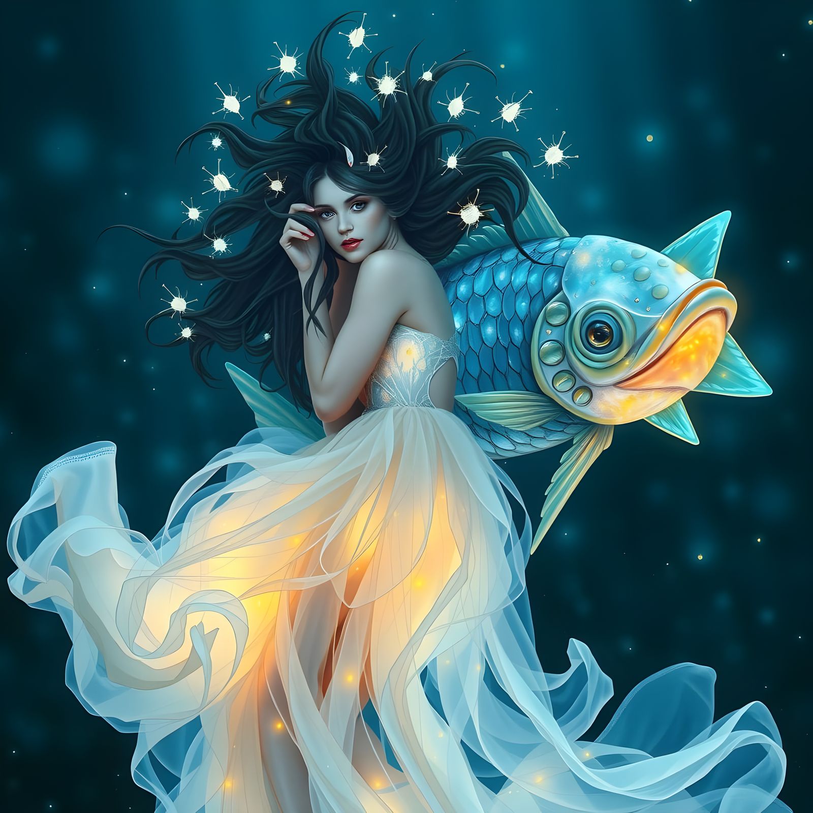 Dua Lipa as an angler fish - Luminous Siren in the Dark Dep...