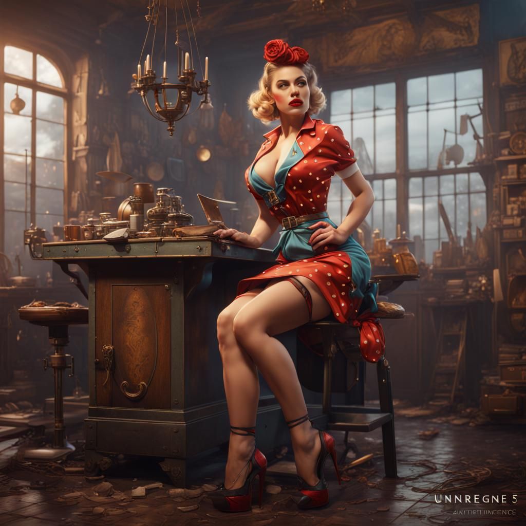 pin up girl - AI Generated Artwork - NightCafe Creator