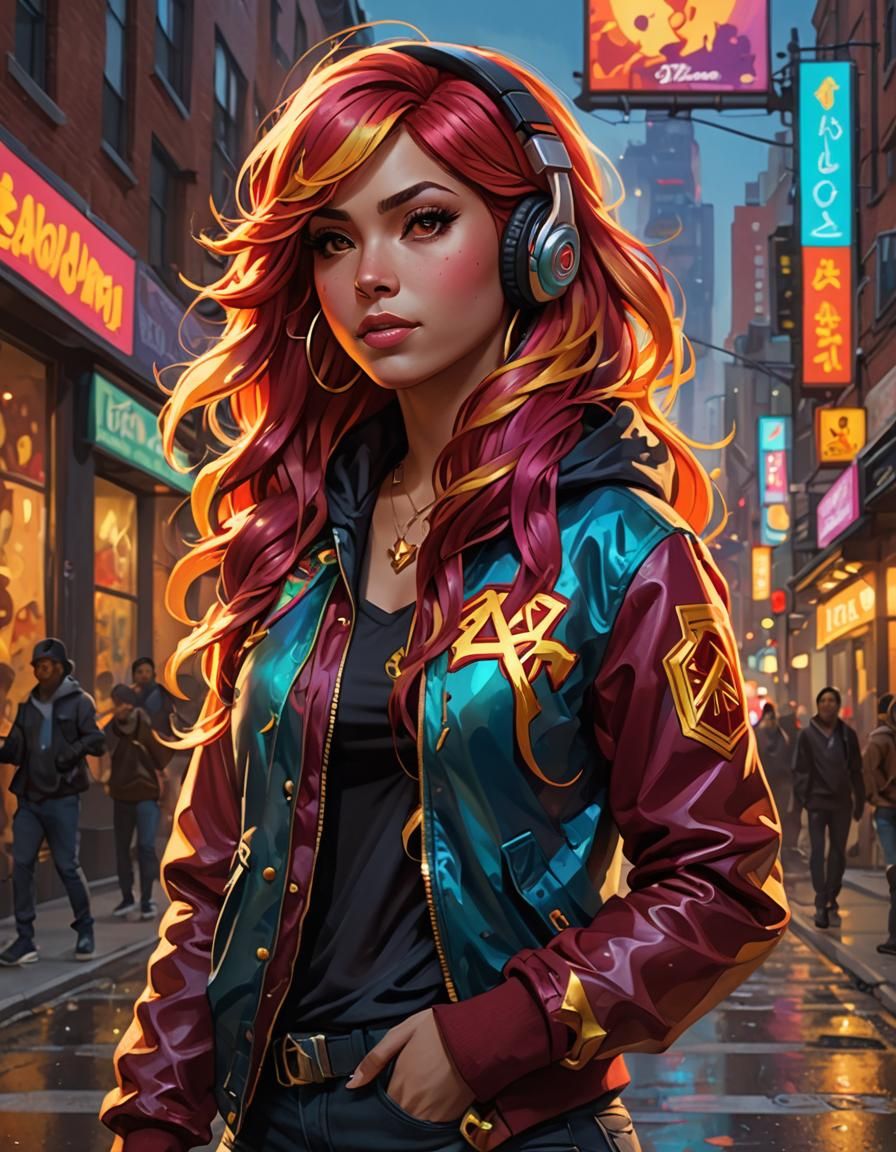 Sunset Shimmer as Hip-Hop singer - AI Generated Artwork - NightCafe Creator