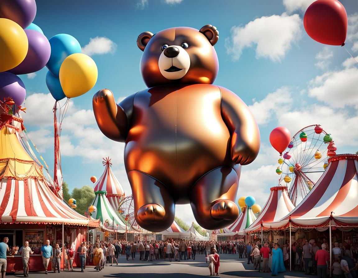 Giant colossal inflated balloon Happy Obese Bear carnival balloon ...
