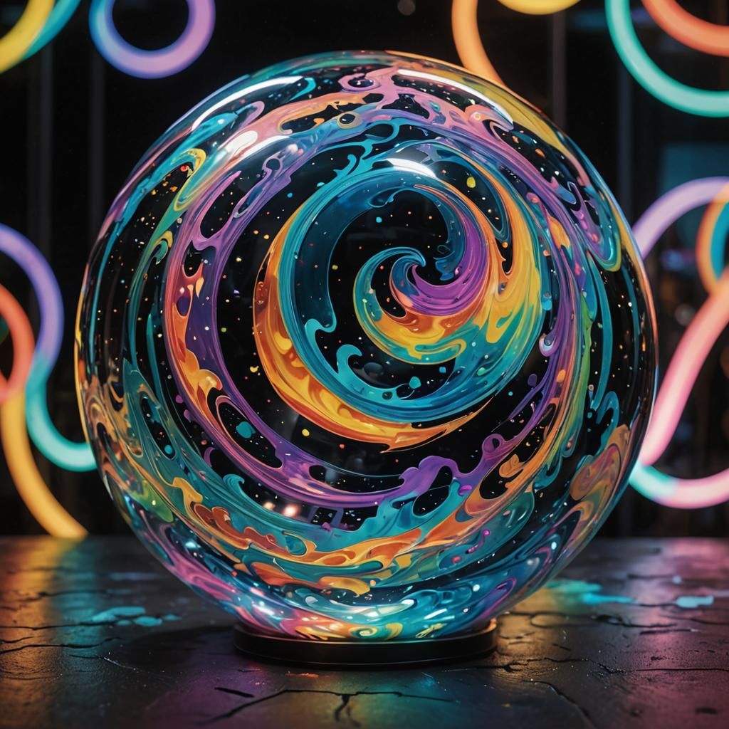Neon orb - AI Generated Artwork - NightCafe Creator