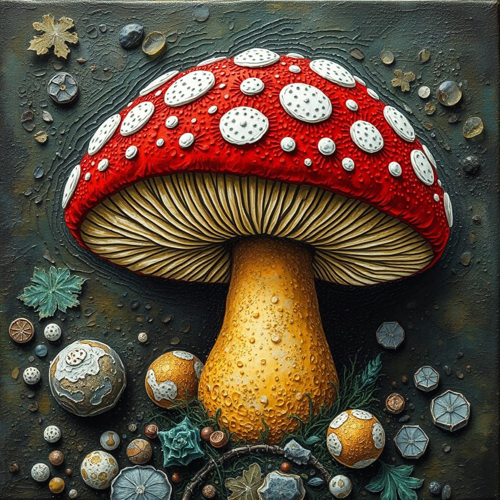 Vermiculation Fantasy Scene in Oil on Canvas with ... - AI Art