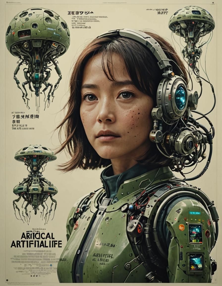 The name of the film is written on a movie poster: "Artificial Life ...